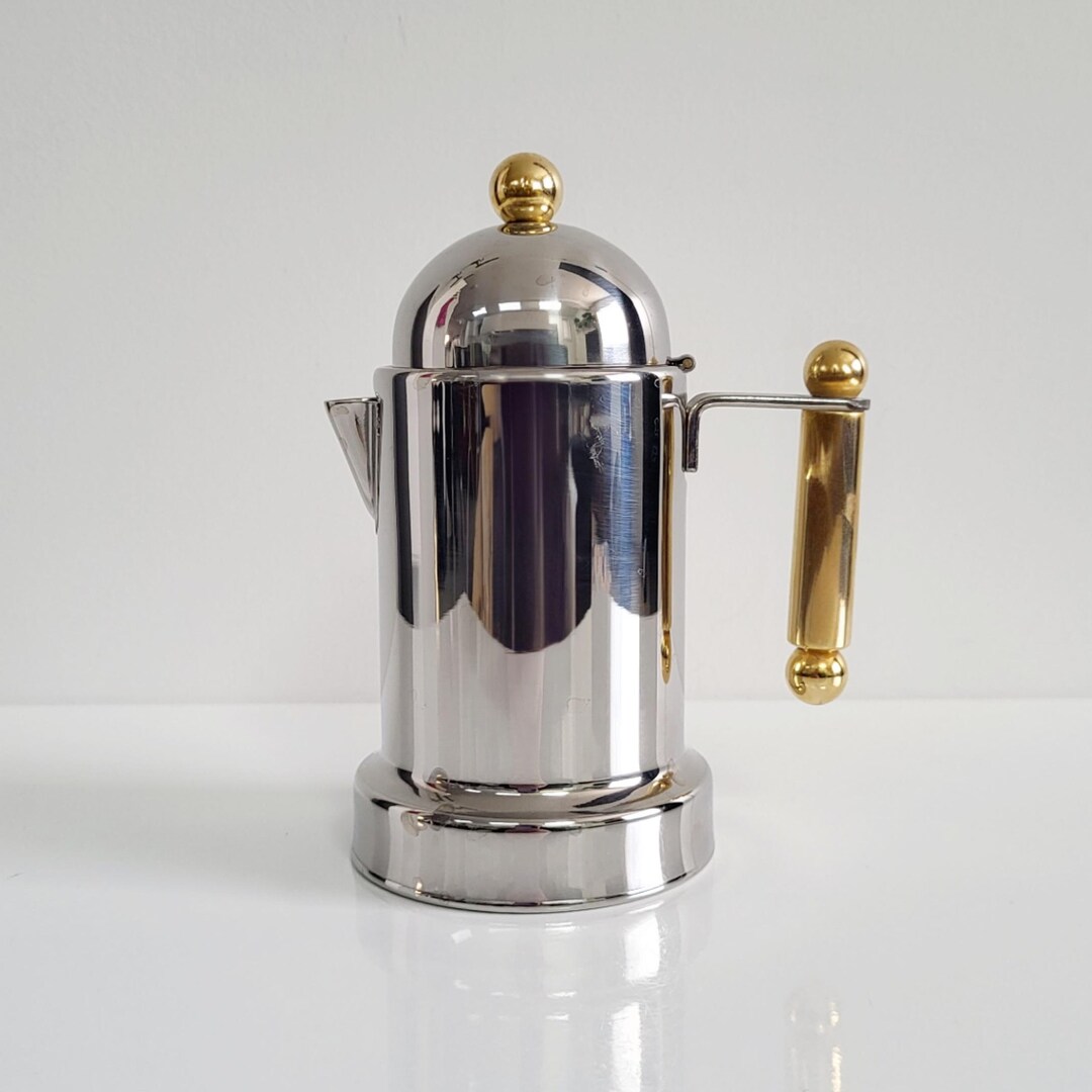 Vev Vigano Kontessa Creamer | Vintage Stainless Steel & Gold Italian ...