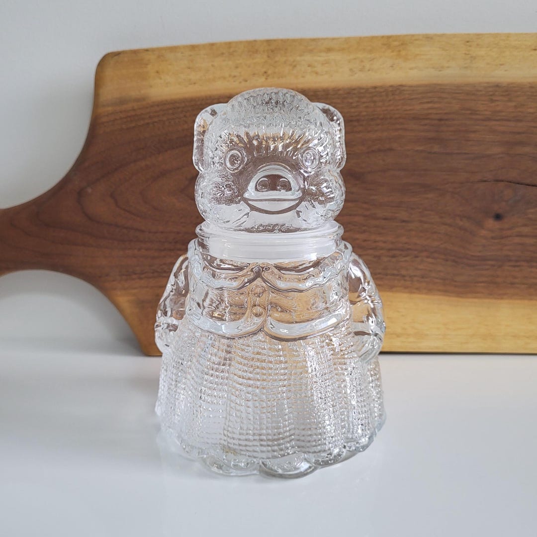 Vintage Glass Pig Jar Pressed Glass Candy Jar Mama Piggy Container - Etsy