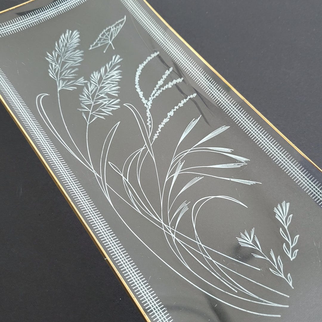 Two Heye Filigran Glass Serving Plates | Vintage Glass Wheat Butterfly ...