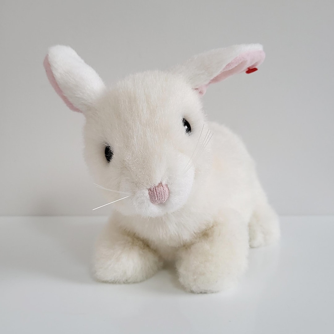TY White Bunny Plush | Collectible Fluffy White Rabbit Realistic ...