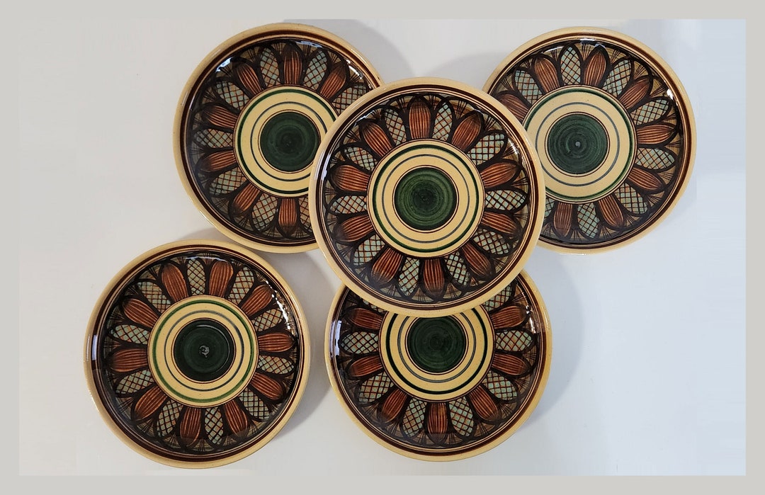 Zahner Rheinfelden Vintage Ceramic Plates Set of 5 | Handpainted Swiss ...