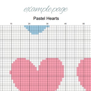 Pastel Hearts Crochet Pattern Single Crochet Graph Pattern - Etsy