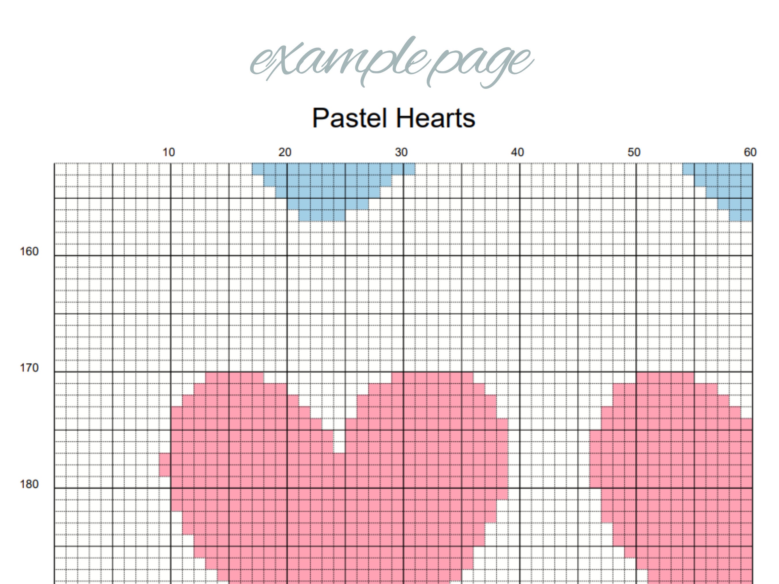 Pastel Hearts Crochet Pattern Single Crochet Graph Pattern - Etsy