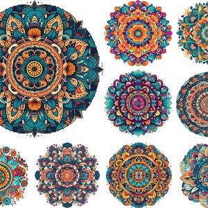 100 Boho Mandalas Clipart, Modern Boho Collage, Mandala Clipart ...