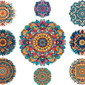 100 Boho Mandalas Clipart, Modern Boho Collage, Mandala Clipart ...