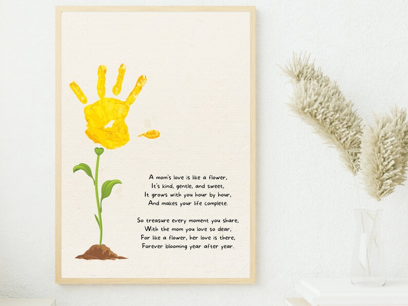 Flower Handprint Art Kit With Poem Handprint Printable Gift - Etsy