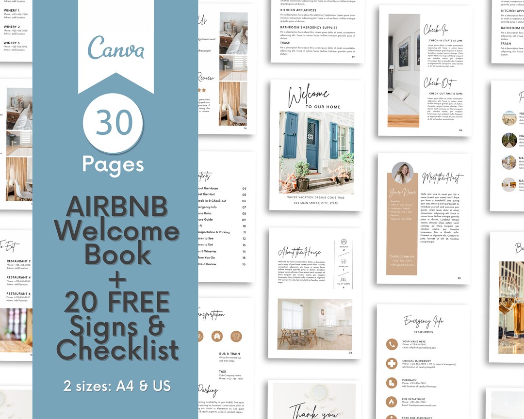 Airbnb Welcome Book Template, Airbnb Guest Book, VRBO Welcome Book ...