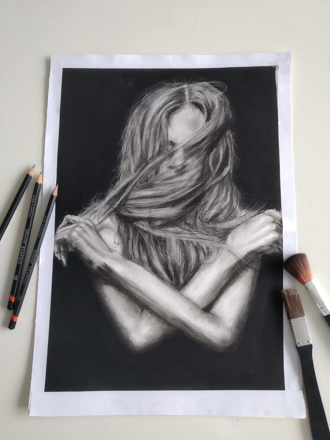 Modern Pencil Drawing, Handmade Artworks, Home Decoration, Scream ...