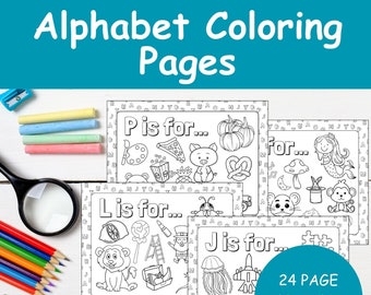 Alphabet Coloring Pages - Etsy