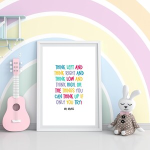 Dr Seuss Wall Art - Think Left and Think Right, Dr Seuss Quotes ...