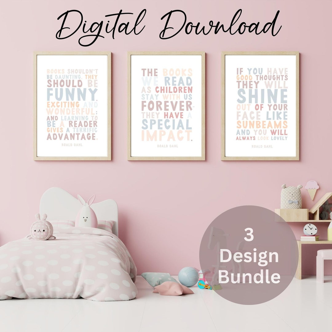 Roald Dahl Quote Wall Art, Nursery Decor, Inspirational Quote, Nursery ...