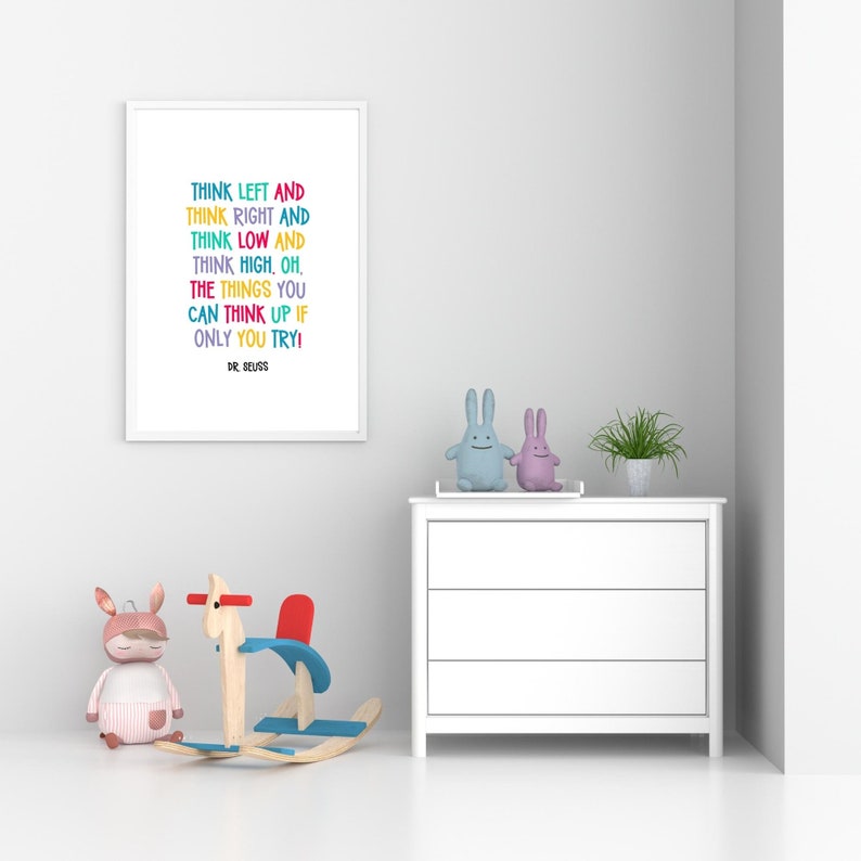 Dr Seuss Wall Art - Think Left and Think Right, Dr Seuss Quotes ...
