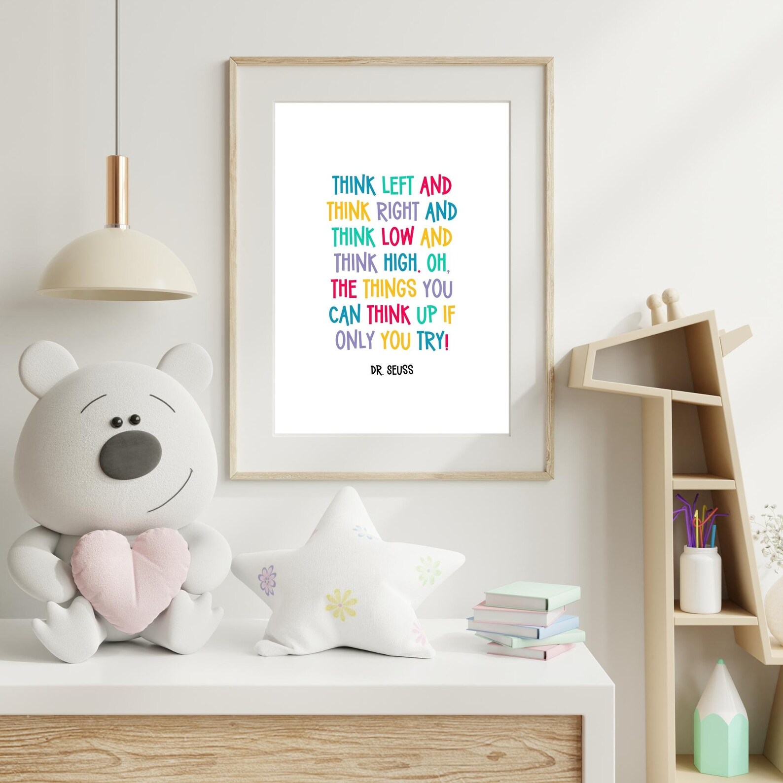 Dr Seuss Wall Art - Think Left and Think Right, Dr Seuss Quotes ...