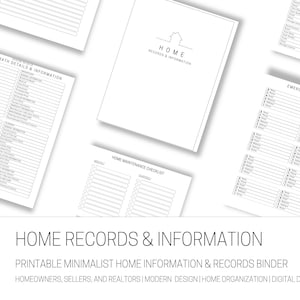 Home Information & Records Bundle - Life Binder, Organization ...
