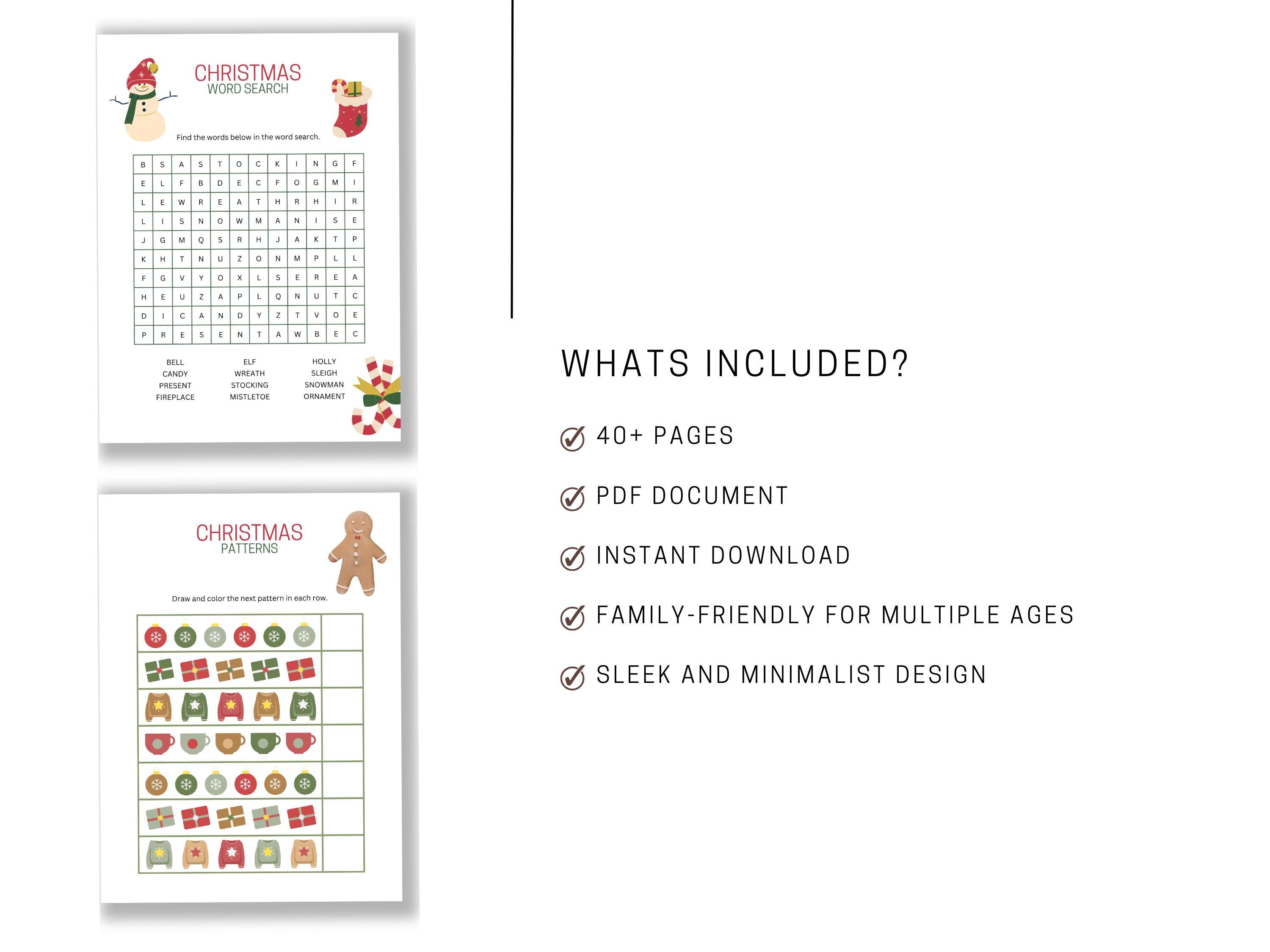 Christmas Kids Activity Book | Printable Fun & Festive Holiday ...