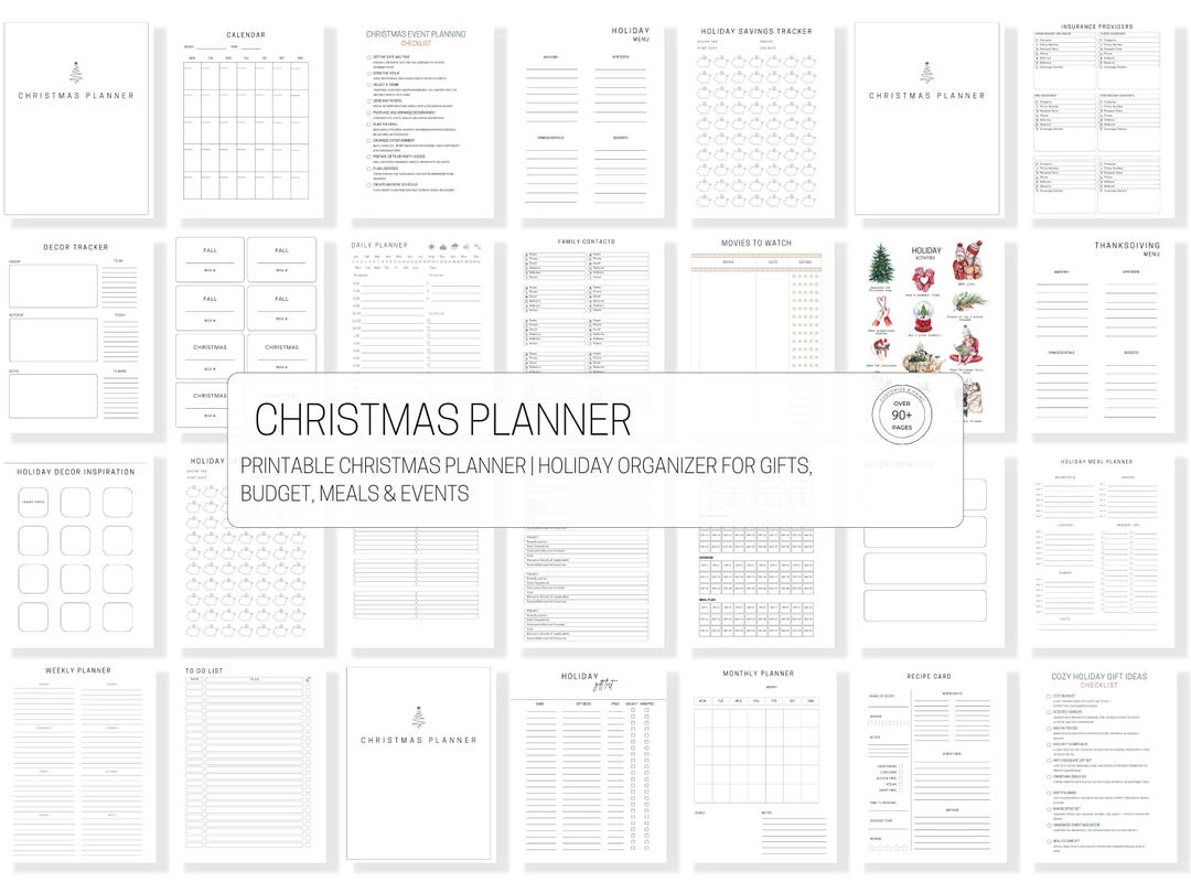 Christmas Planner Printable | Holiday Organizer for Gifts, Budget ...