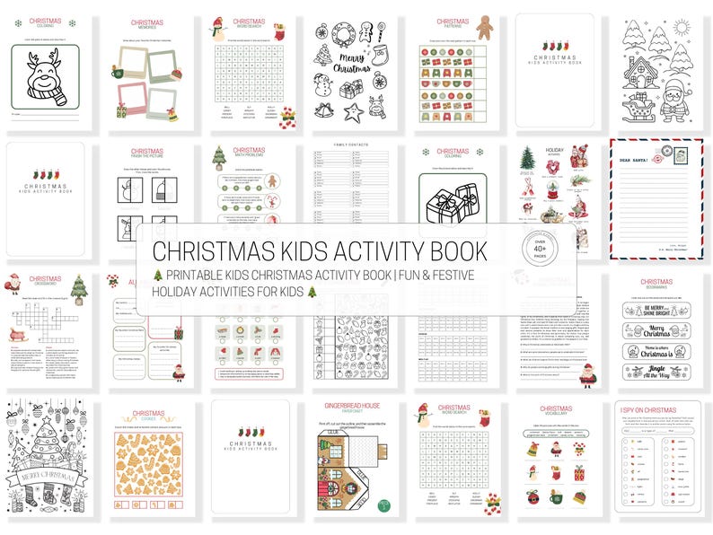 Christmas Kids Activity Book | Printable Fun & Festive Holiday ...