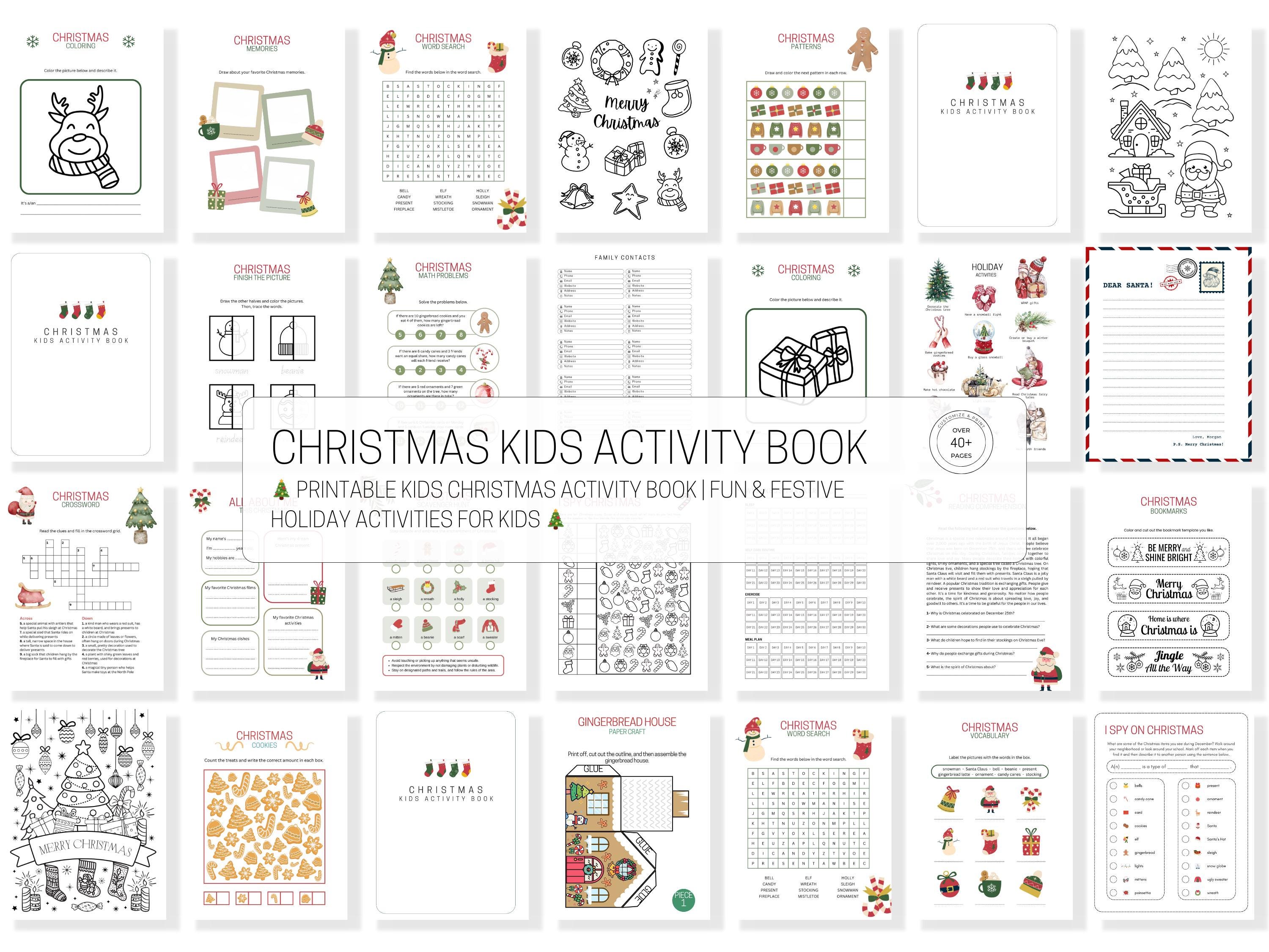 Christmas Kids Activity Book | Printable Fun & Festive Holiday ...