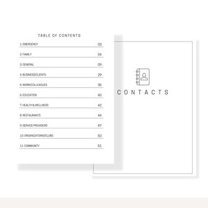 Contacts Organizer | Printable & Editable Canva Template | Contact ...