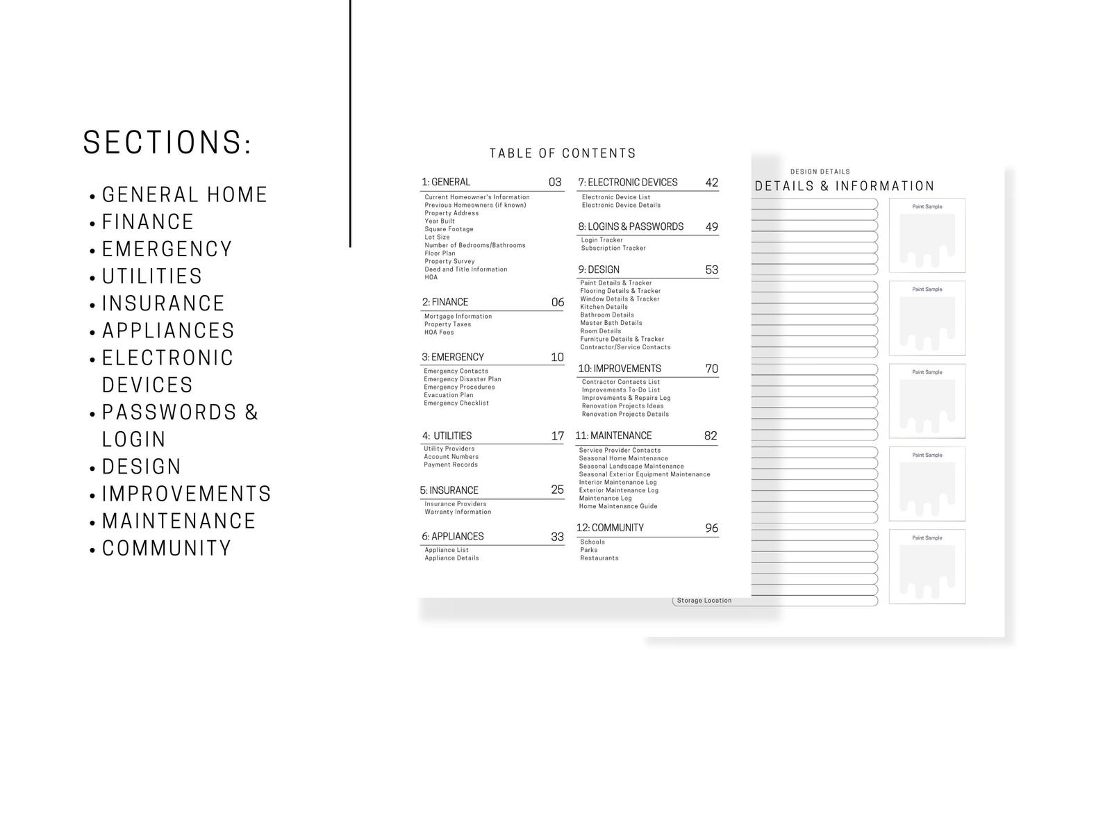 Home Information & Records Bundle - Life Binder, Organization ...