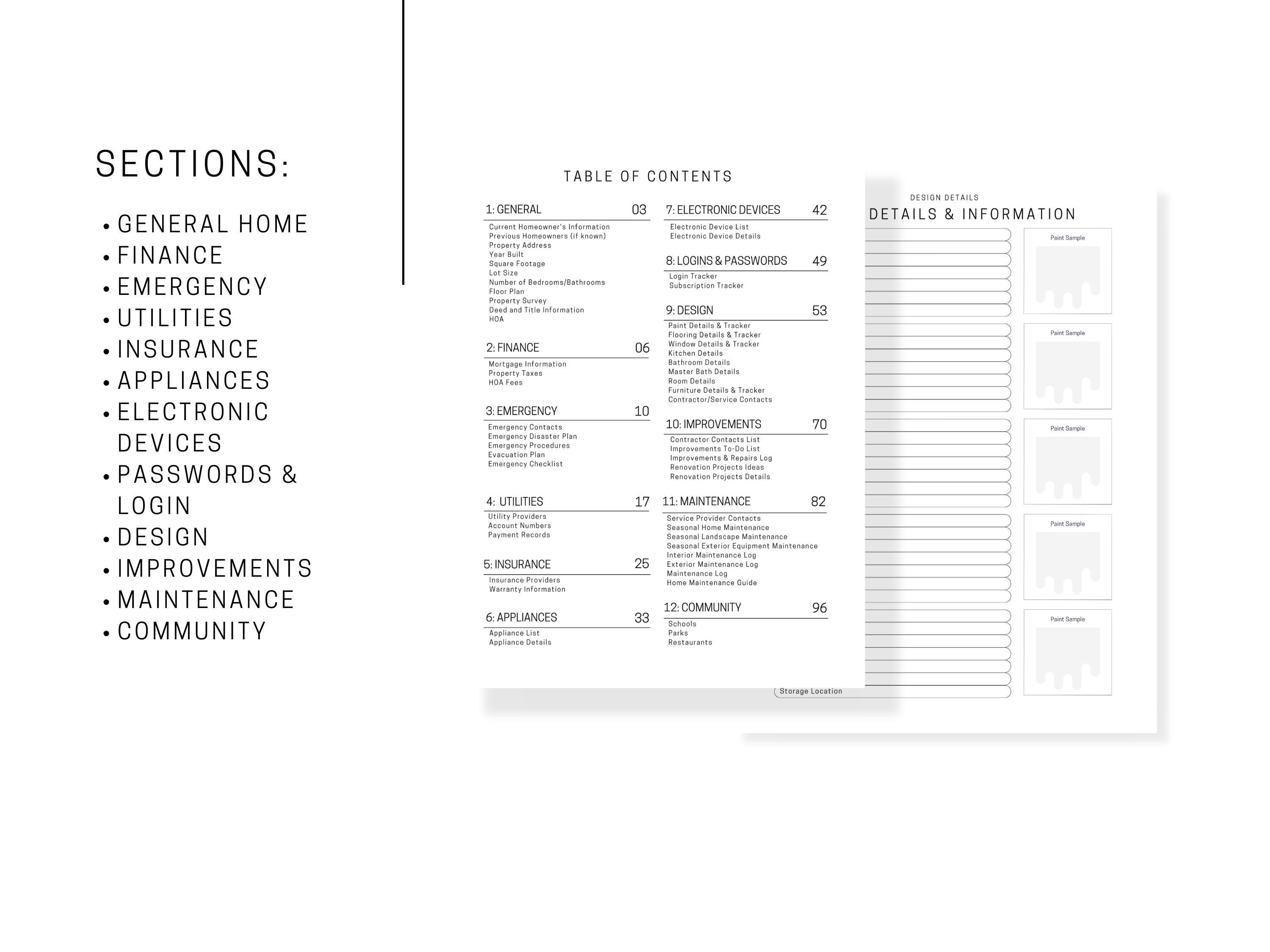 Home Information & Records Bundle - Life Binder, Organization ...