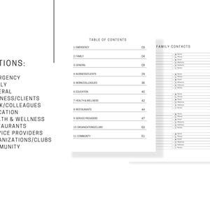 Contacts Organizer | Printable & Editable Canva Template | Contact ...