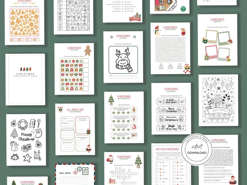 Christmas Kids Activity Book | Printable Fun & Festive Holiday ...
