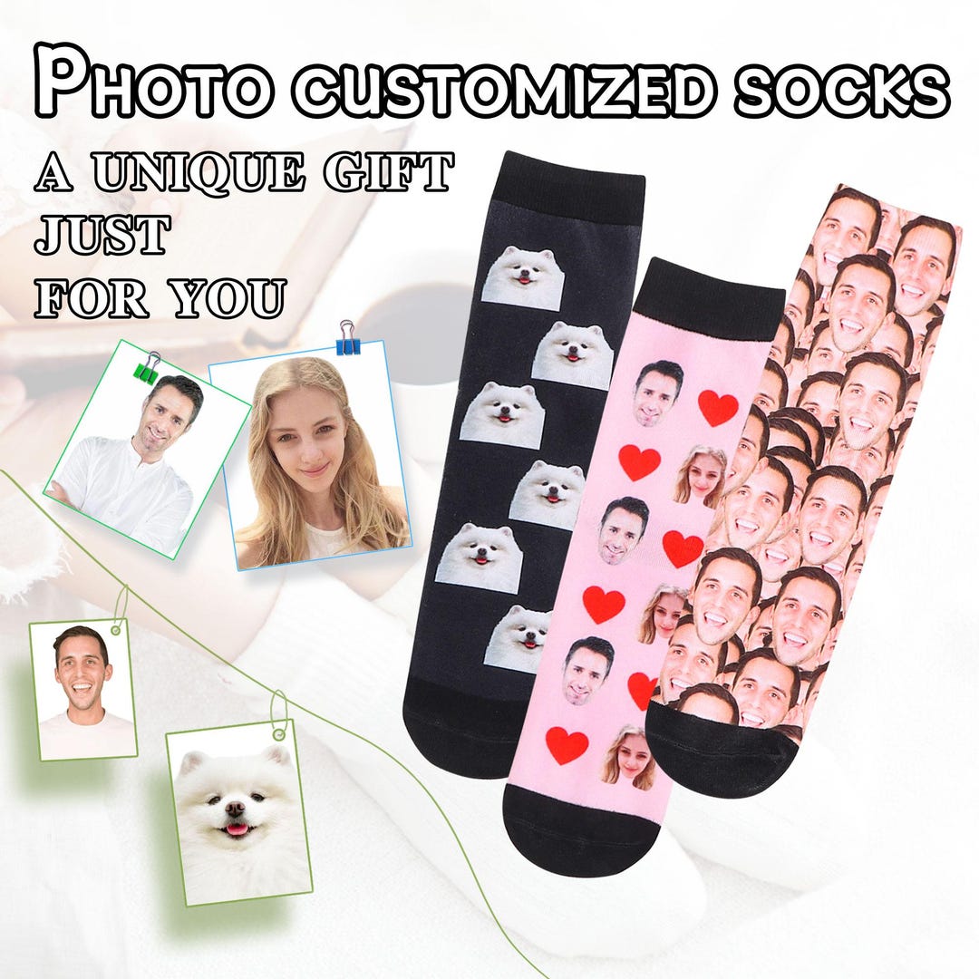 Custom Face Socks,custom Photo Sock, Custom Socks, Personalized Socks ...