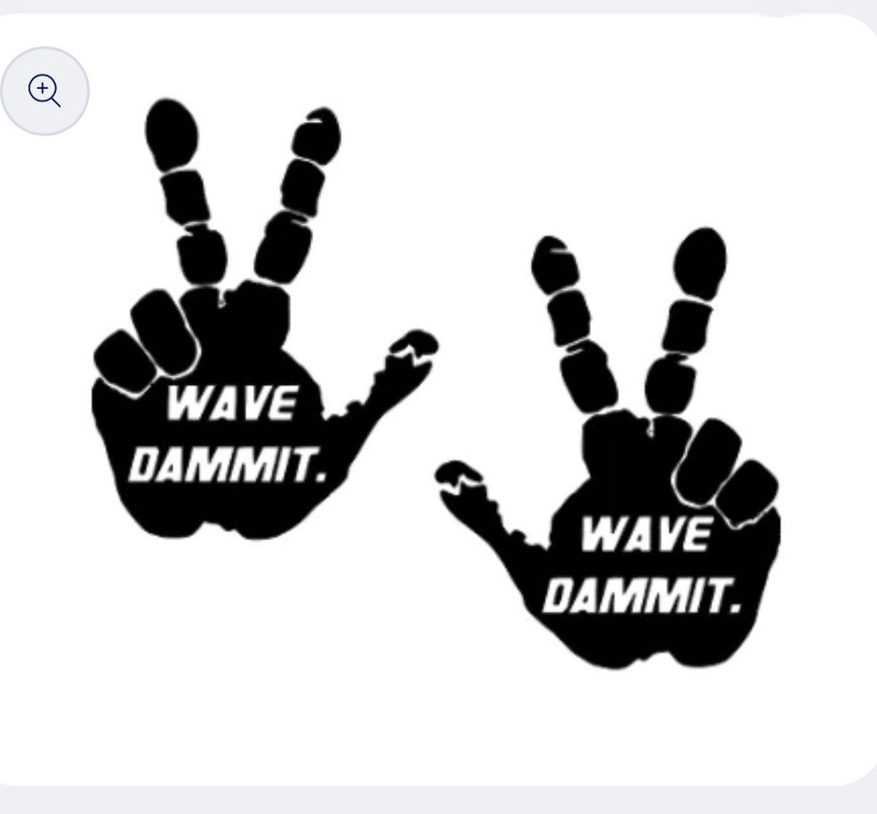 Mirror Wave Dammit Decal Set 2 Decals Wave Mirror Decal Peace Wave ...