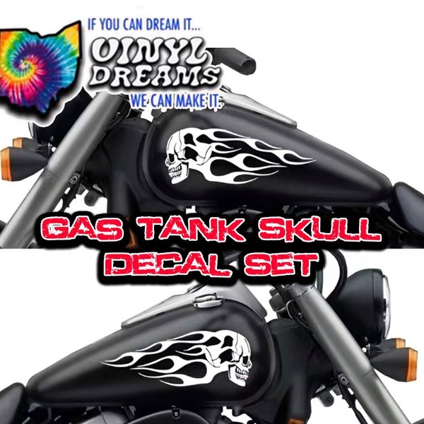 Skull Motorcycle Tank Decal - Etsy