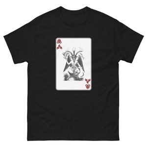 Satan Baphomet Lucifer Devil Playing Card Rock Band Metal Classic Tee ...