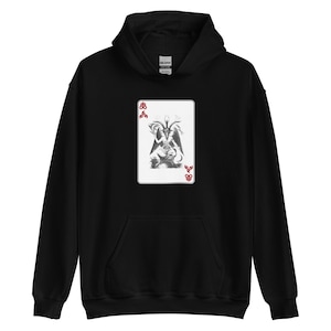Satan Devil Lucifer Baphomet Playing Card Metal Band Hoodie - Etsy