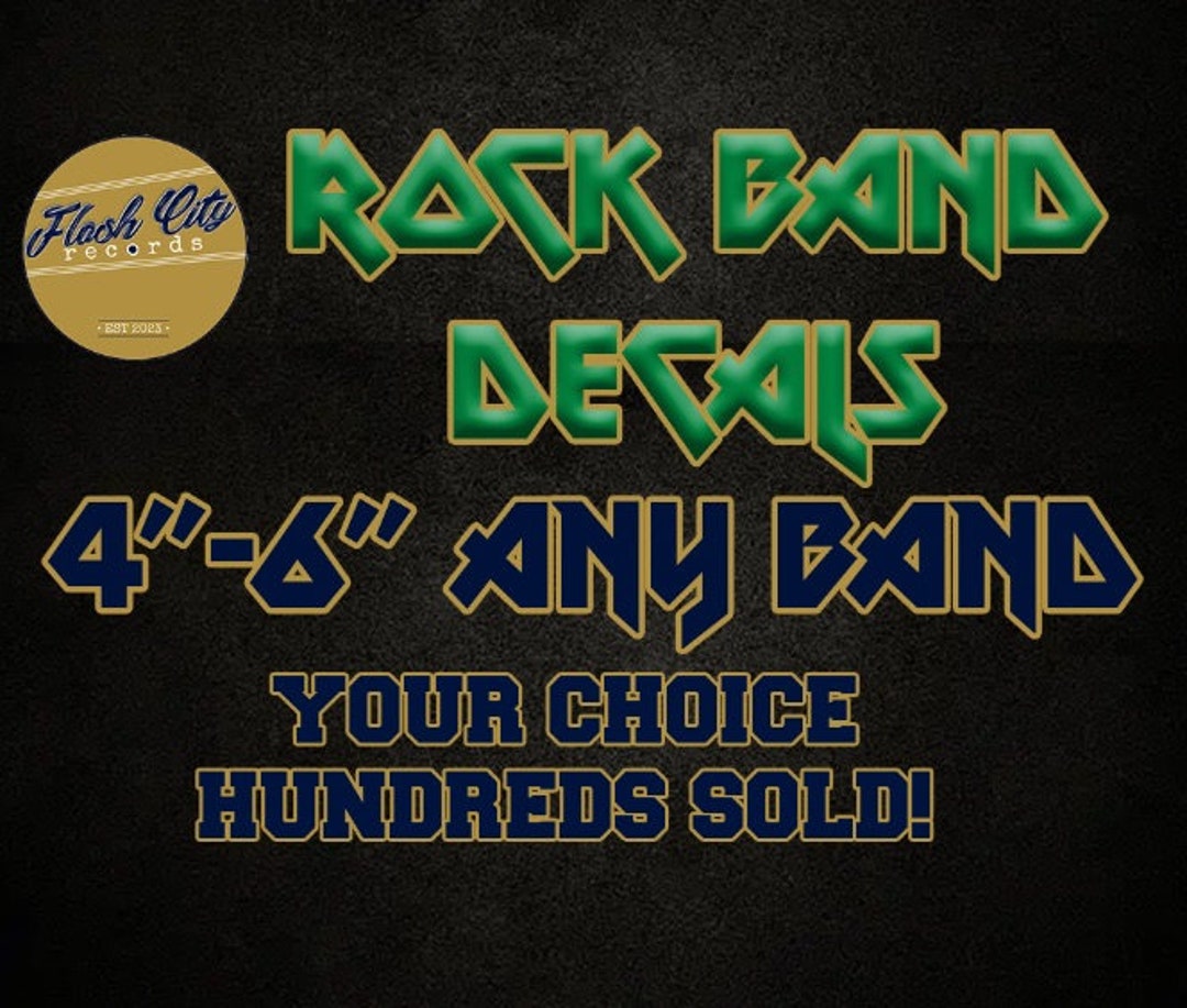 Classic Rock Band Decals 60's, 70's, 80's. 90's Any Band, Any Logo, Any ...
