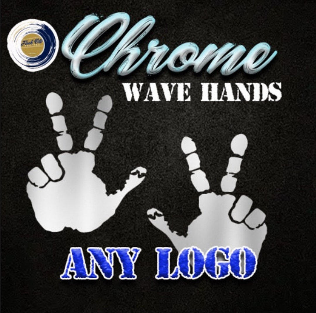 CHROME Wave Mirror Vinyl Decals ANY Logo/ Symbol Duck Set of 2 Hand ...