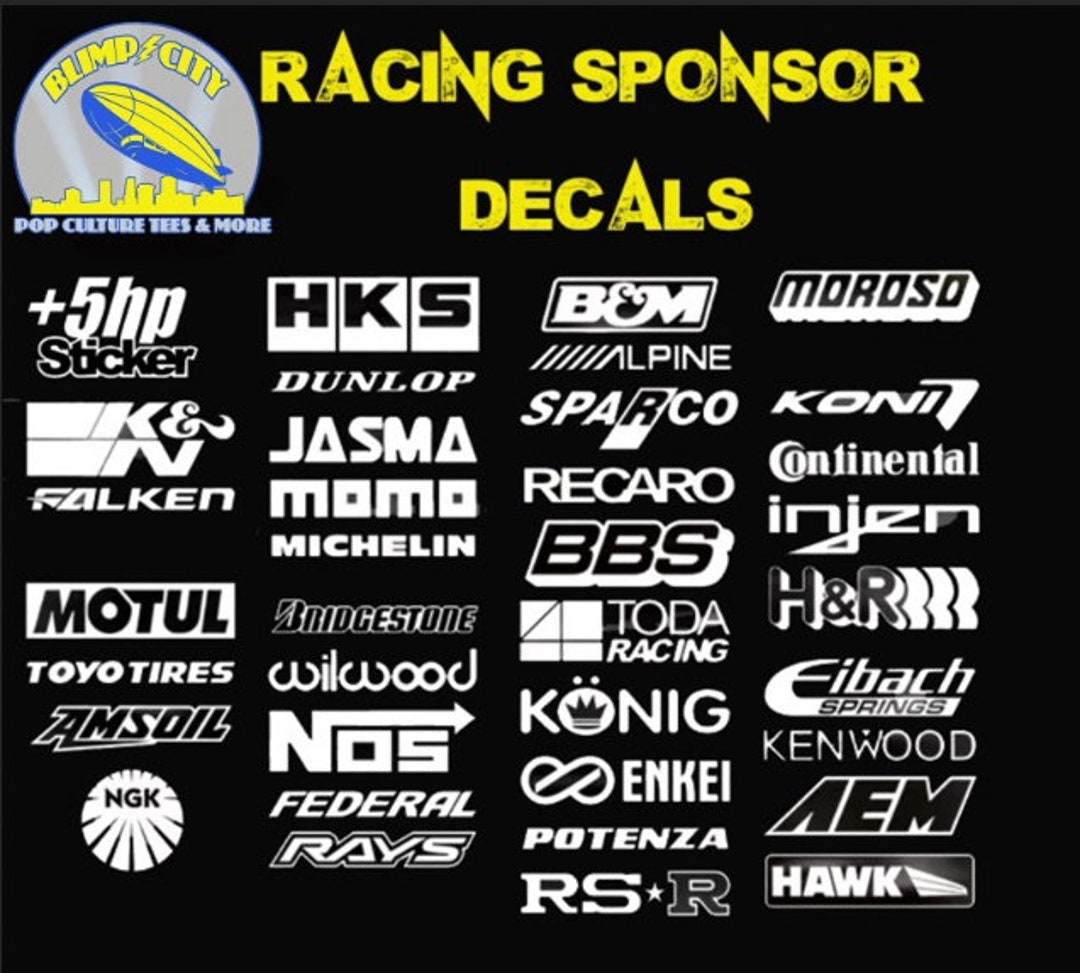 Racing Sponsor Car Motorcycle Decals FREE SHIPPING - Etsy