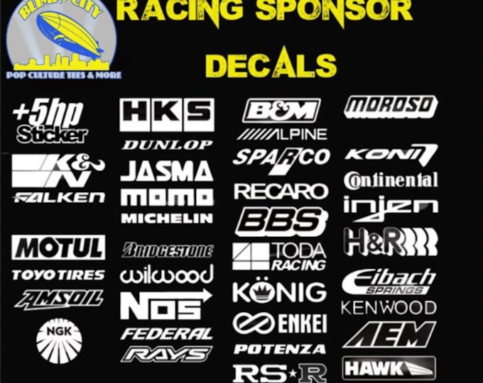 Racing Sponsor Car Motorcycle Decals - FREE SHIPPING - Etsy