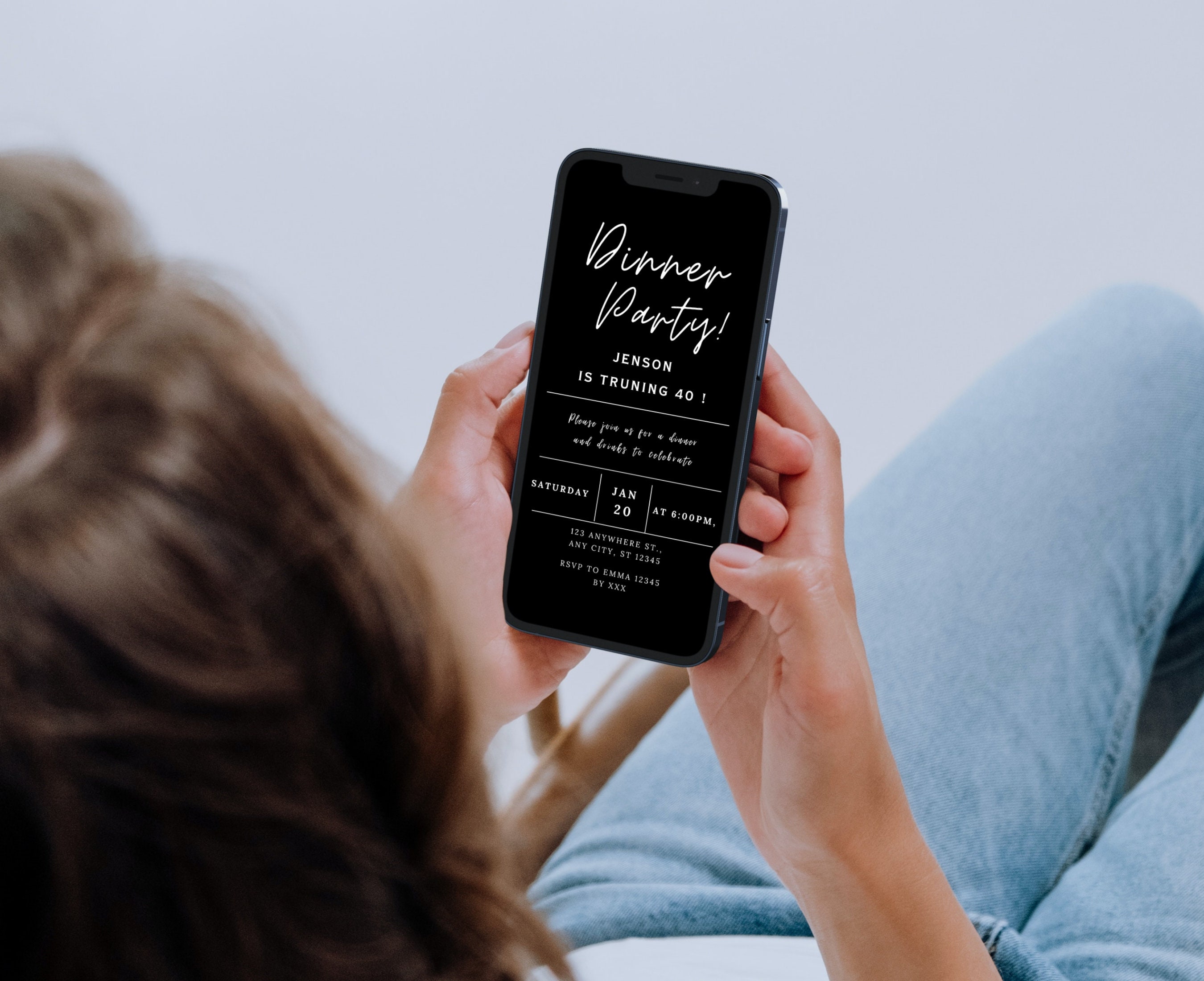 Editable Dinner Party Invitation Template ,digital Mobile Invitation ...