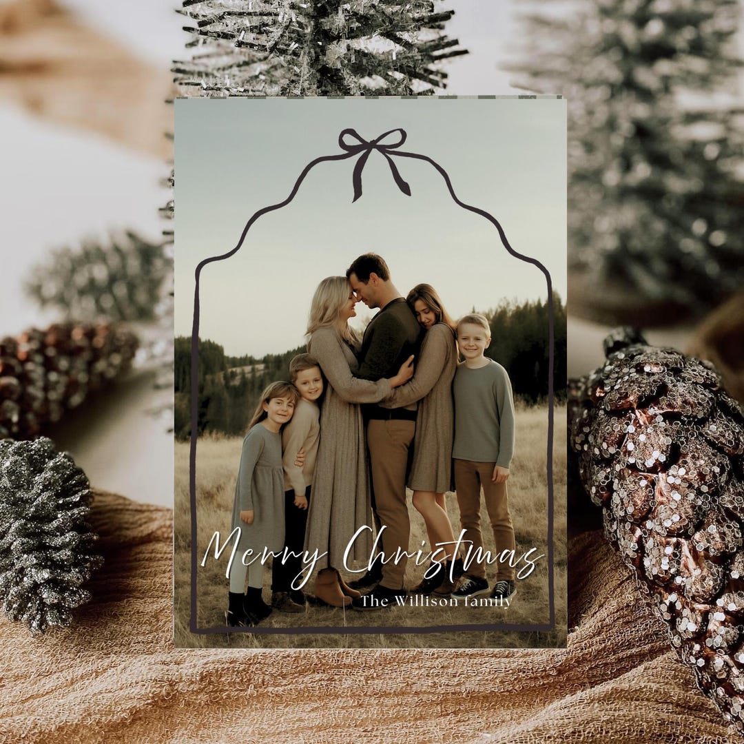 Minimalist 2026 Holiday Photo Card Template | Modern Full Photo New ...