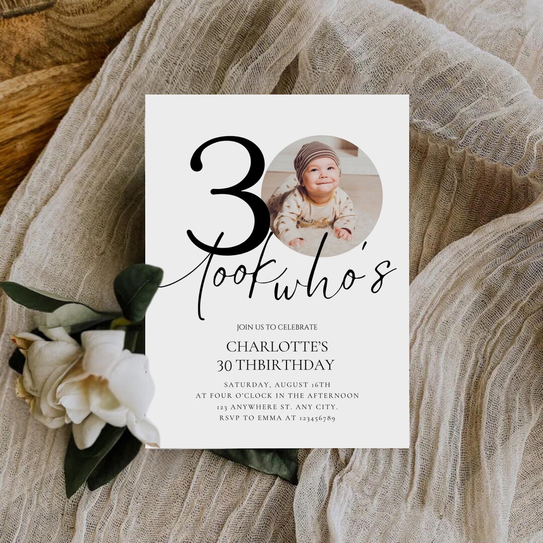 30th Birthday Invitation, Look Who's 30 ,adult Party Invites, Digital ...