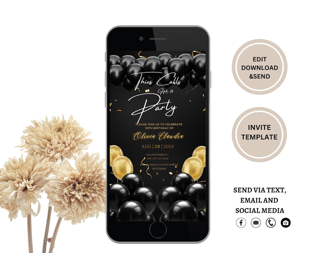 Minimal Modern Party Invitation ,digital Invitation Template ...