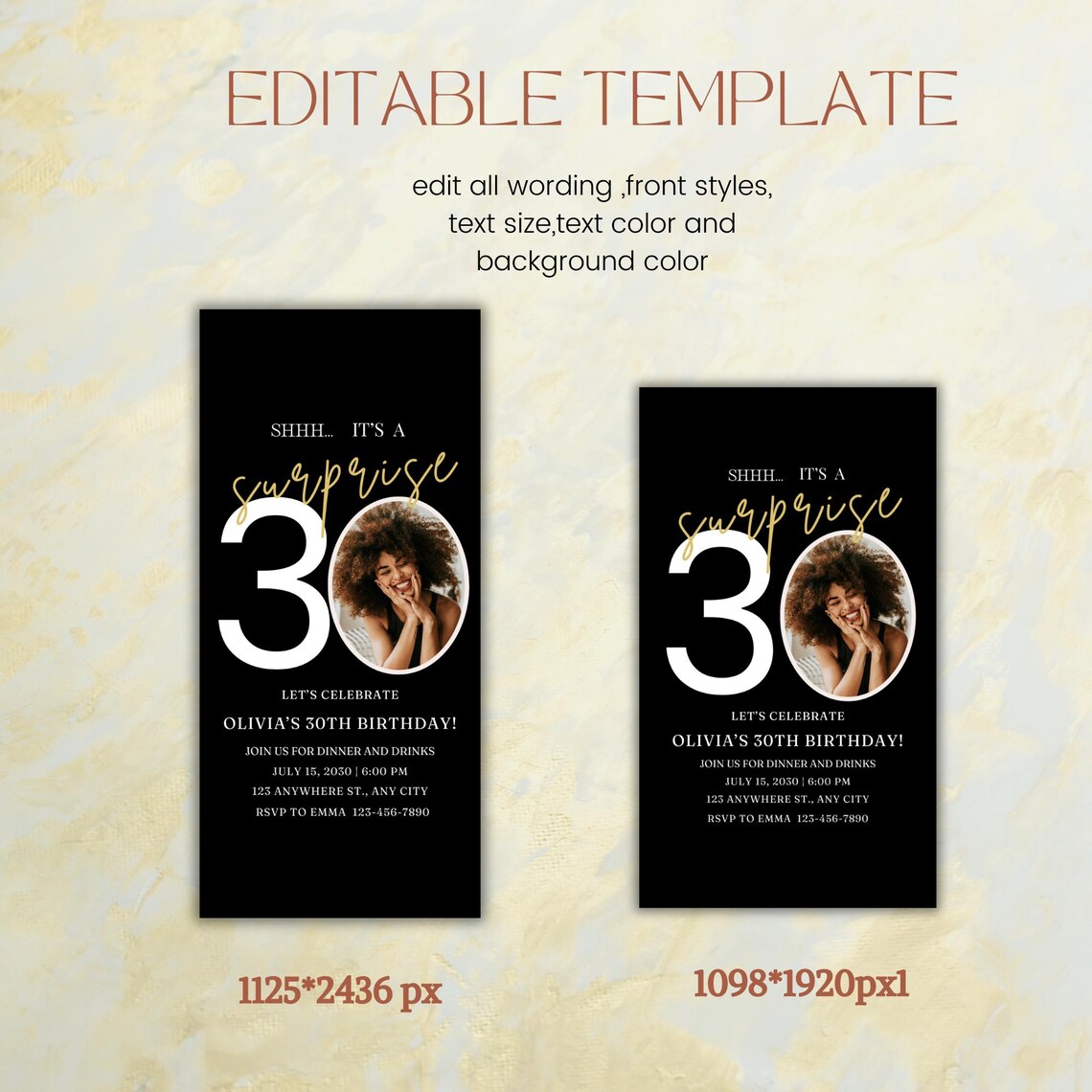 30th Birthday Party Invitation Template, Digital 30th Birthday ...