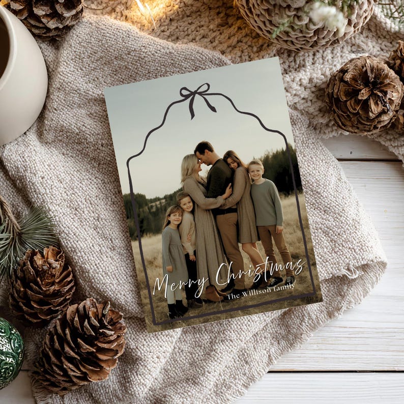 Minimalist 2026 Holiday Photo Card Template | Modern Full Photo New ...