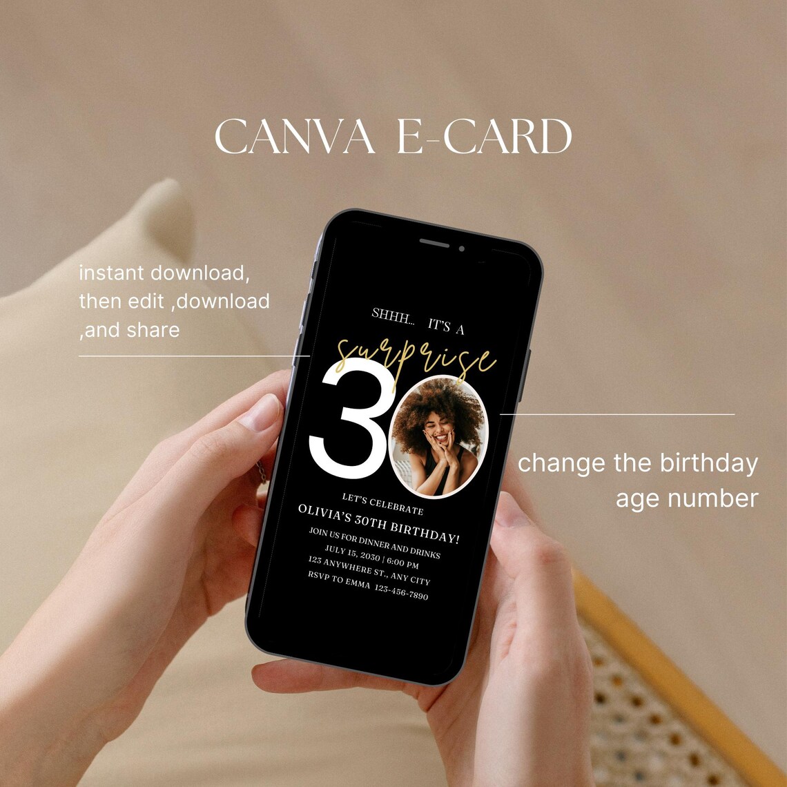 30th Birthday Party Invitation Template, Digital 30th Birthday ...