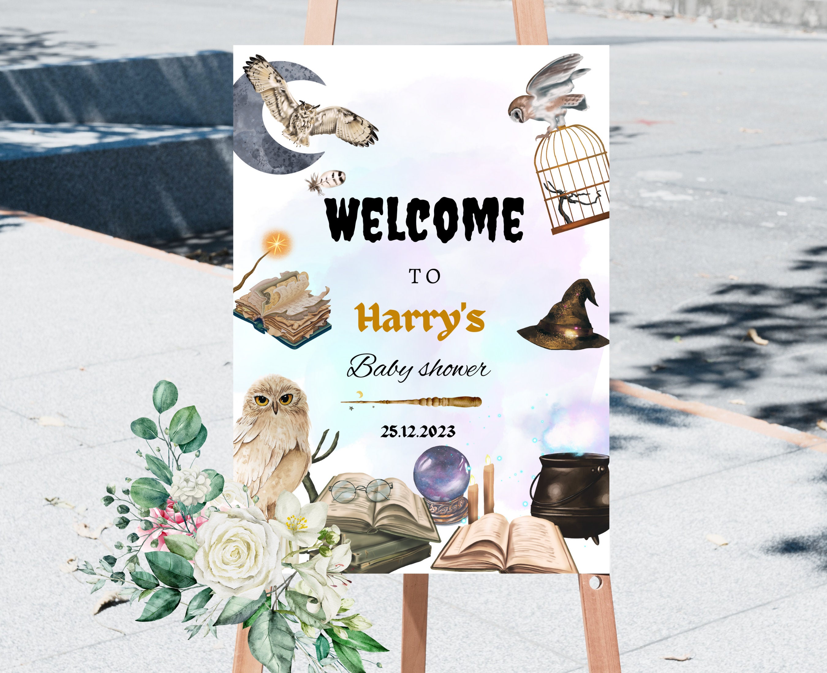 Editable Magical Wizard Birthday Party Welcome Sign, Magical Birthday ...