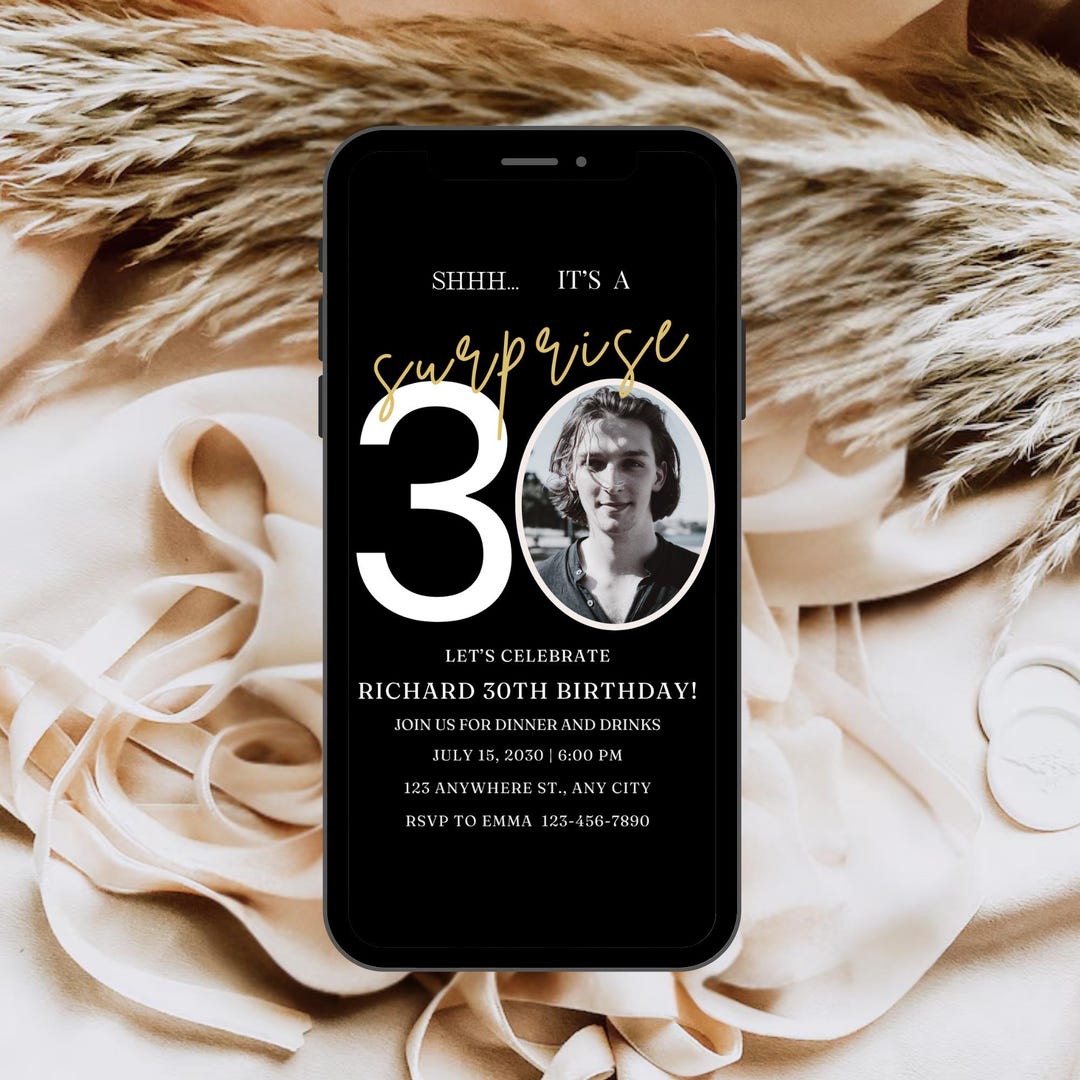 30th Birthday Party Invitation Template, Digital 30th Birthday ...