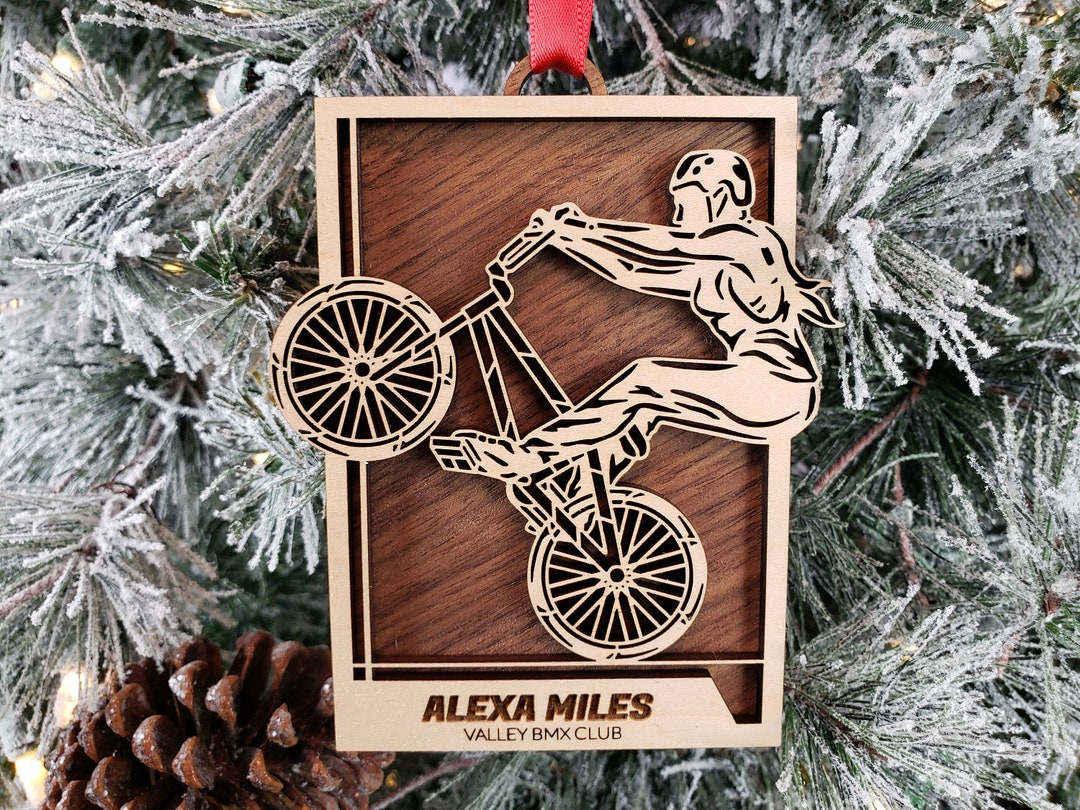 BMX Girls Personalized Custom Wood Ornament, Sports Ornament Womens ...