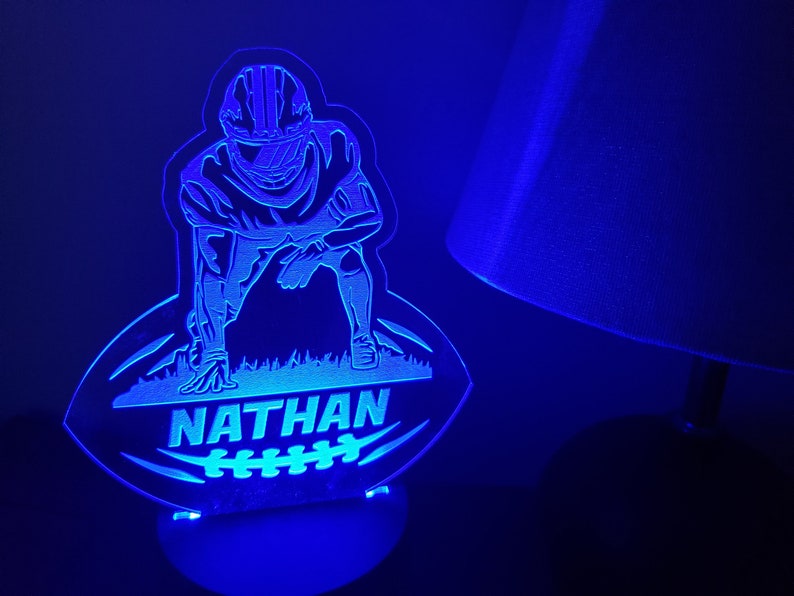 Football Custom Personalized LED Name Night Light Lamp, Acrylic Color ...