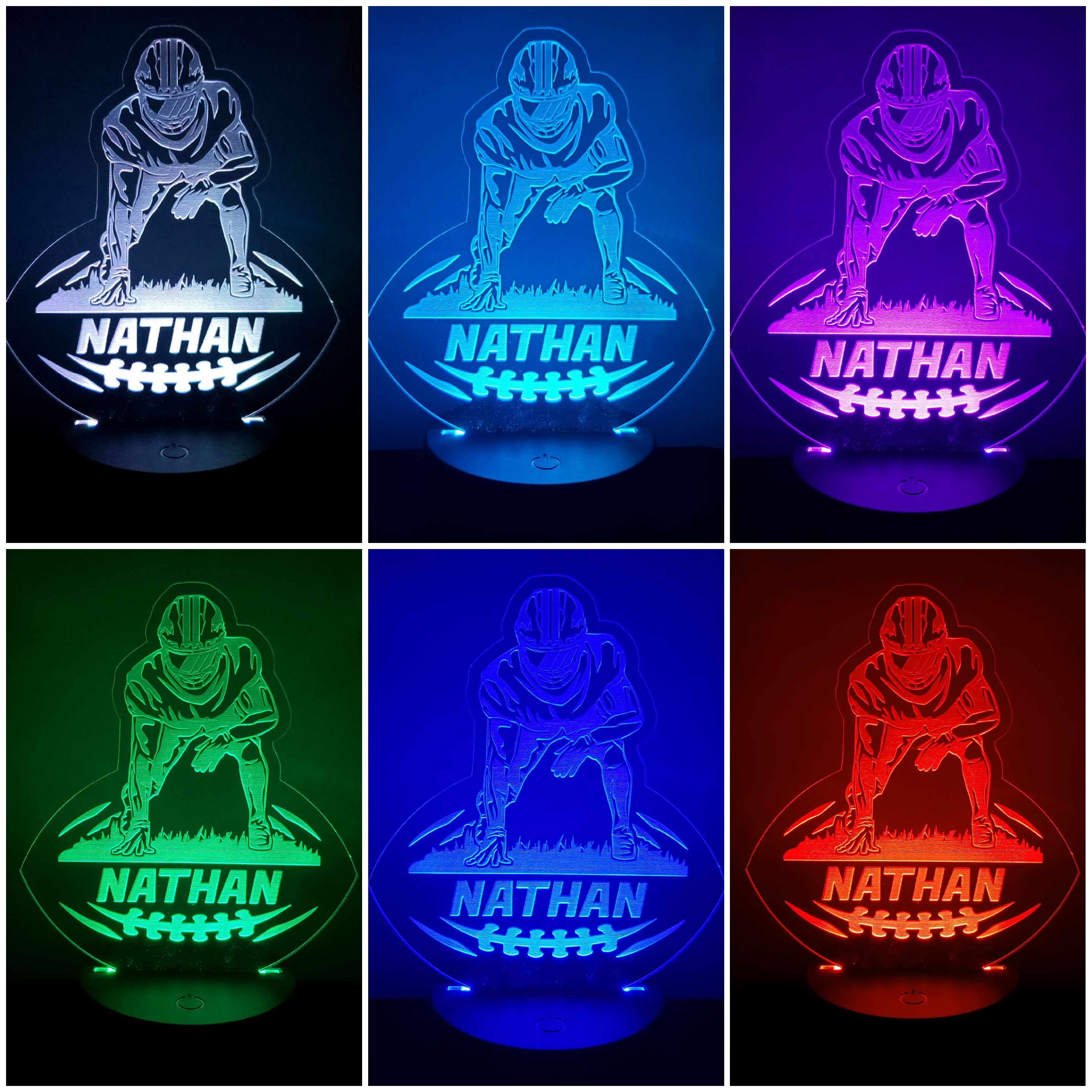 Football Custom Personalized LED Name Night Light Lamp, Acrylic Color ...