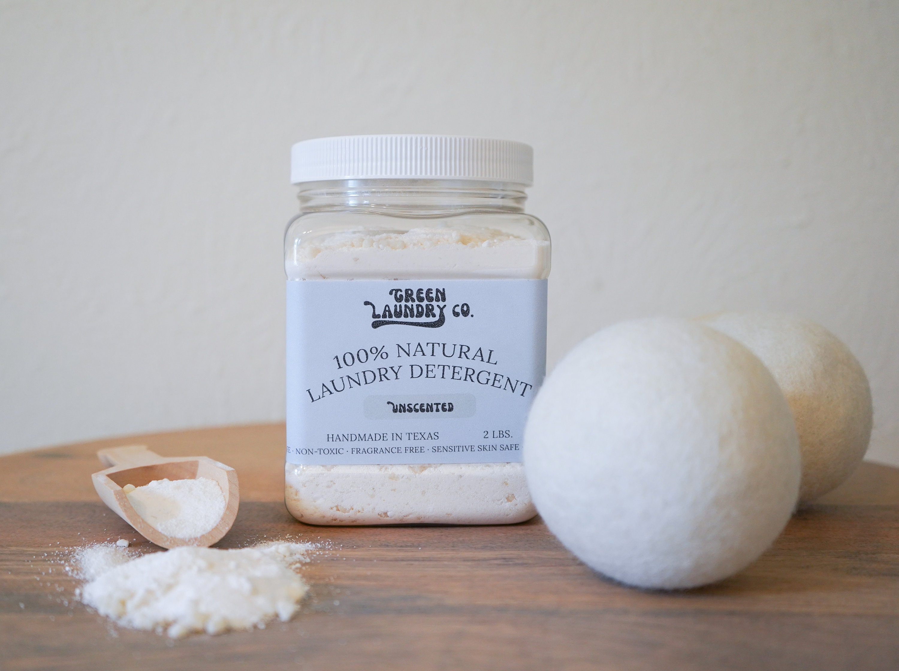 Unscented Natural Laundry Detergent, 100% Natural, Toxic Free Laundry ...