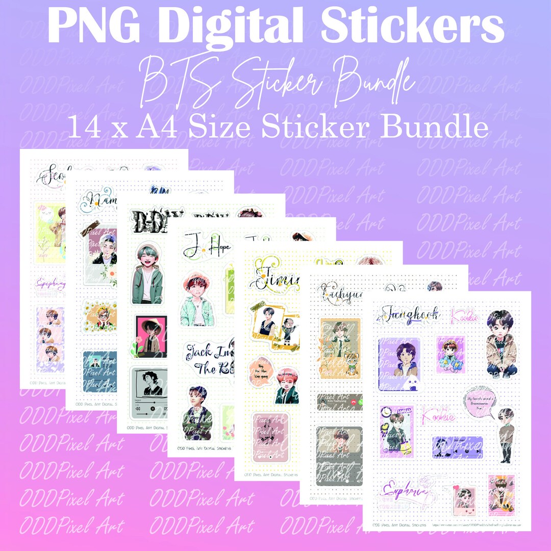 BTS Digital Sticker Bundle - PNG - Instant Download! - Etsy